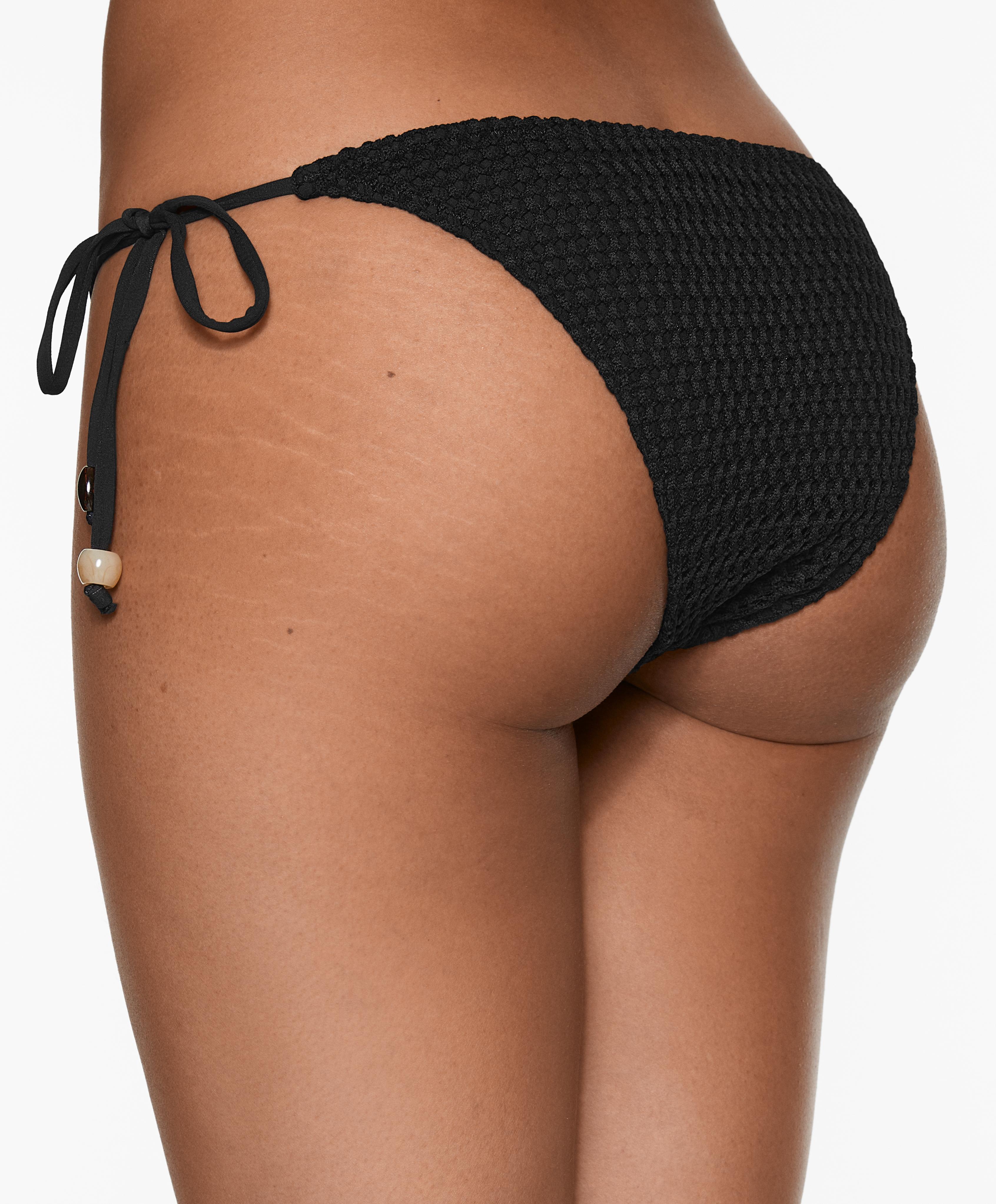 Medium Coverage Crochet Bikini Briefs With Ties Oysho United States