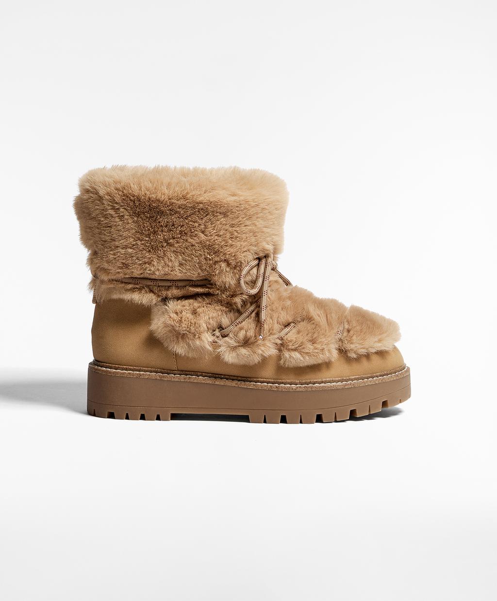 Botas com pelo sintético e atacadores | OYSHO Portugal