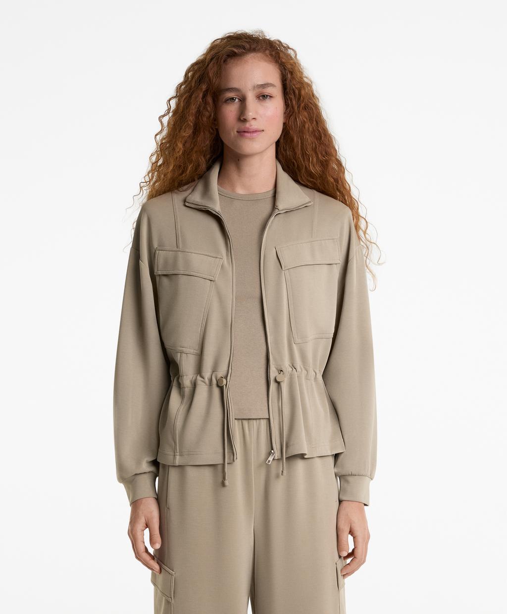 Long jacket with modal and pockets | OYSHO España