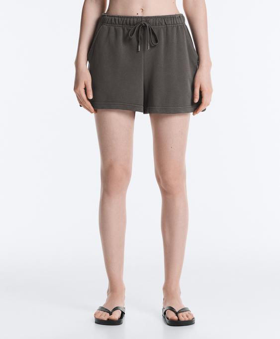 Cotton blend fleece shorts | OYSHO Sverige