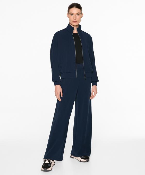 Blue buttoned straight-leg tracksuit | OYSHO Indonesia