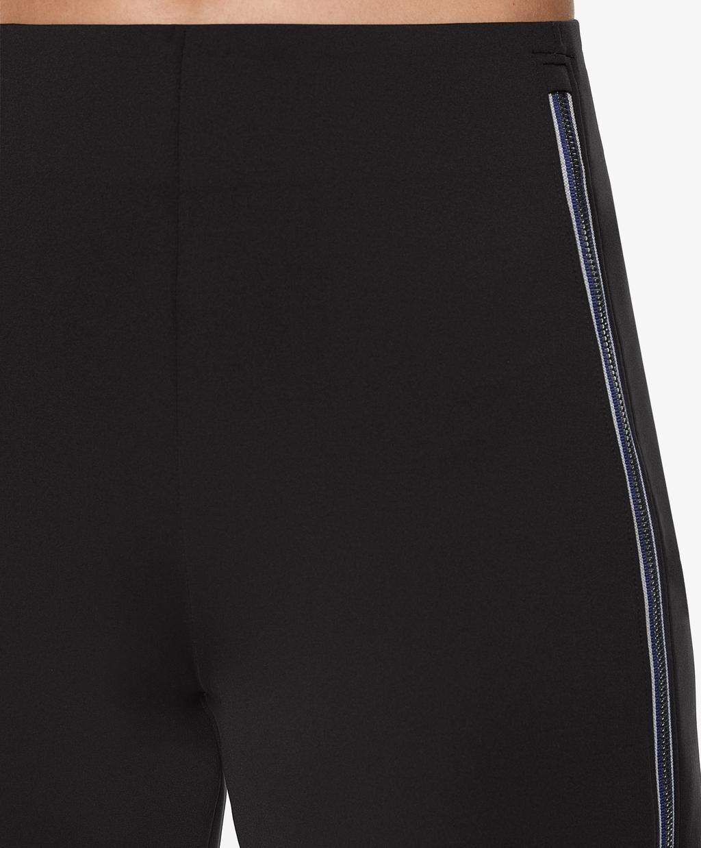 Neoprene-effect straight-leg zip trousers | OYSHO Lietuva