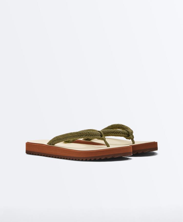 Braided rope beachwear sandals | OYSHO Qatar