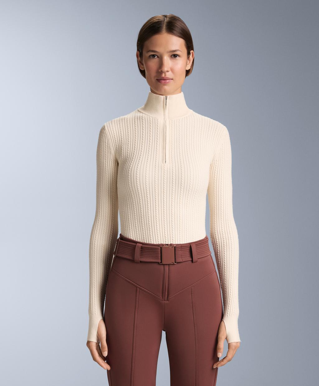 Cable knit base layer T-shirt with half zip | OYSHO HRVATSKA