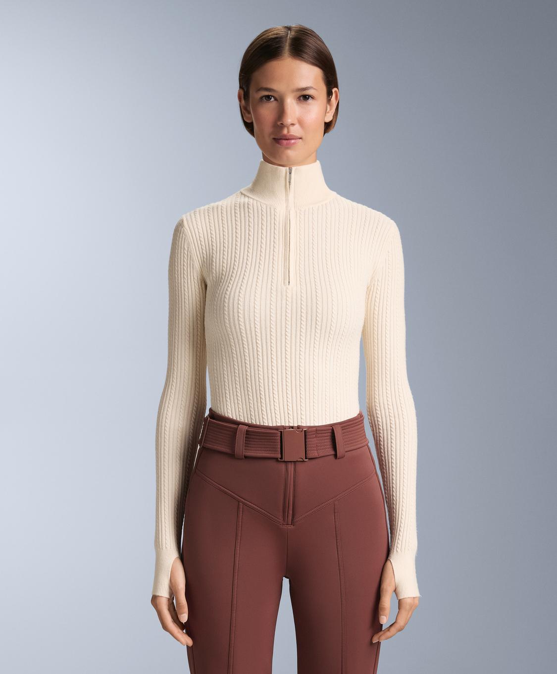 Cable knit base layer T-shirt with half zip | OYSHO HRVATSKA