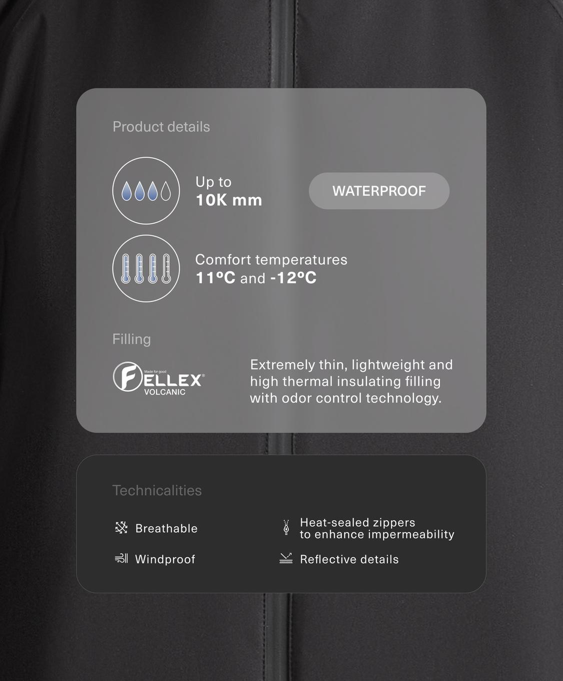 FELLEX® Volcanic 10k WATERPROOF padded technical jacket | OYSHO United ...