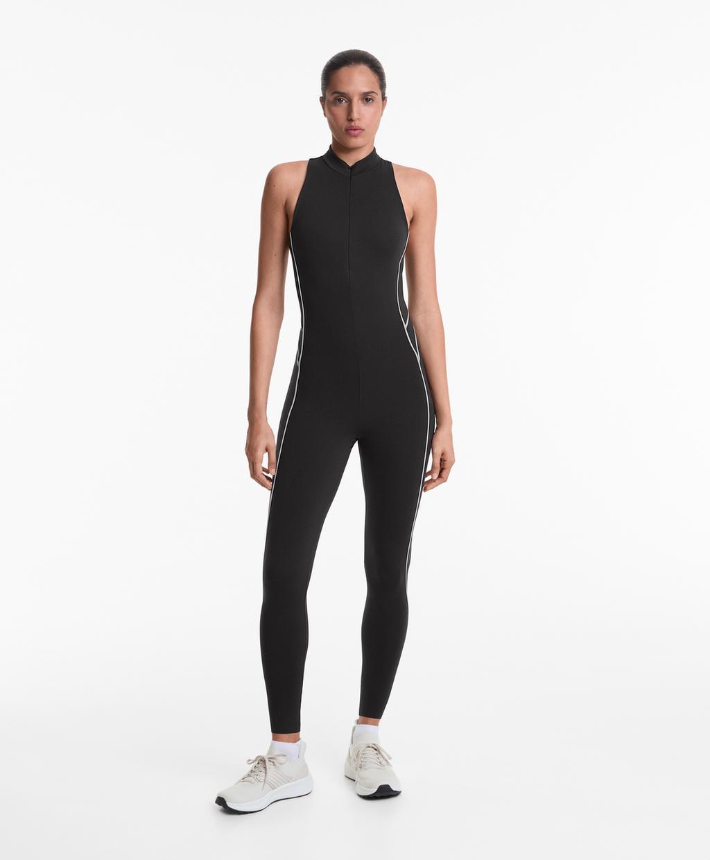 Compressive reflective long jumpsuit | OYSHO España | Sale