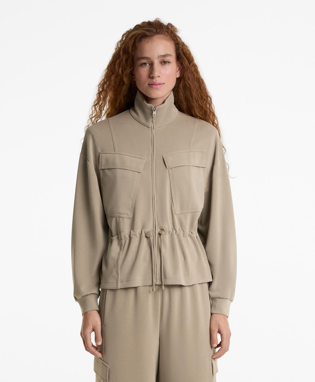 Soft-touch jacket with modal and pockets | OYSHO México