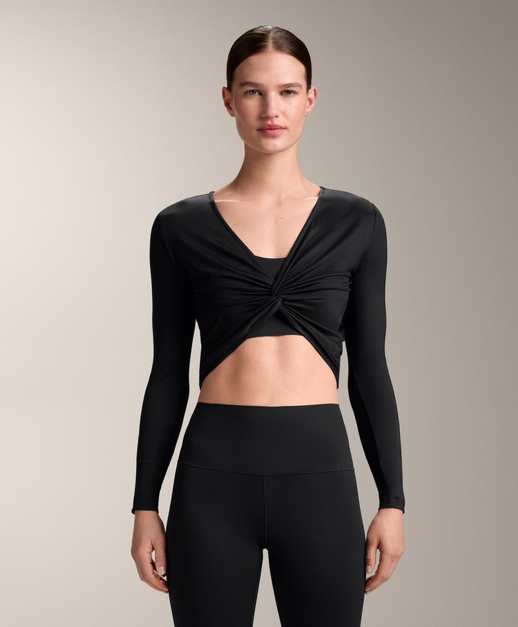 Long-sleeved knotted lyocell blend T-shirt | OYSHO España