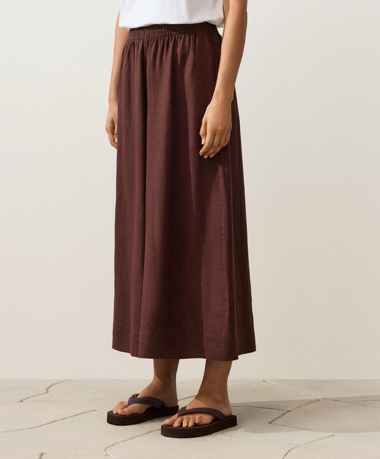 Pantalón super wide leg crop 100% lino | OYSHO Ecuador