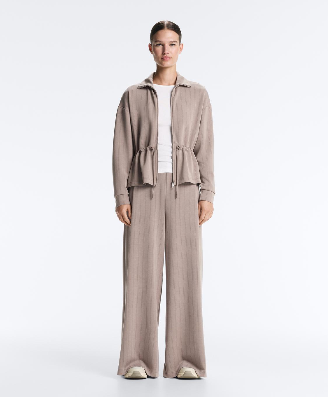Soft-touch modal jacket with adjustable waist and high collar | OYSHO ...