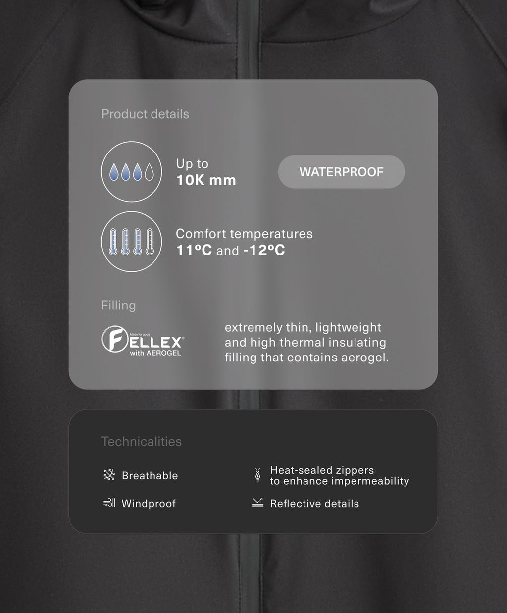 FELLEX® Volcanic 10k waterproof padded technical jacket | OYSHO United ...