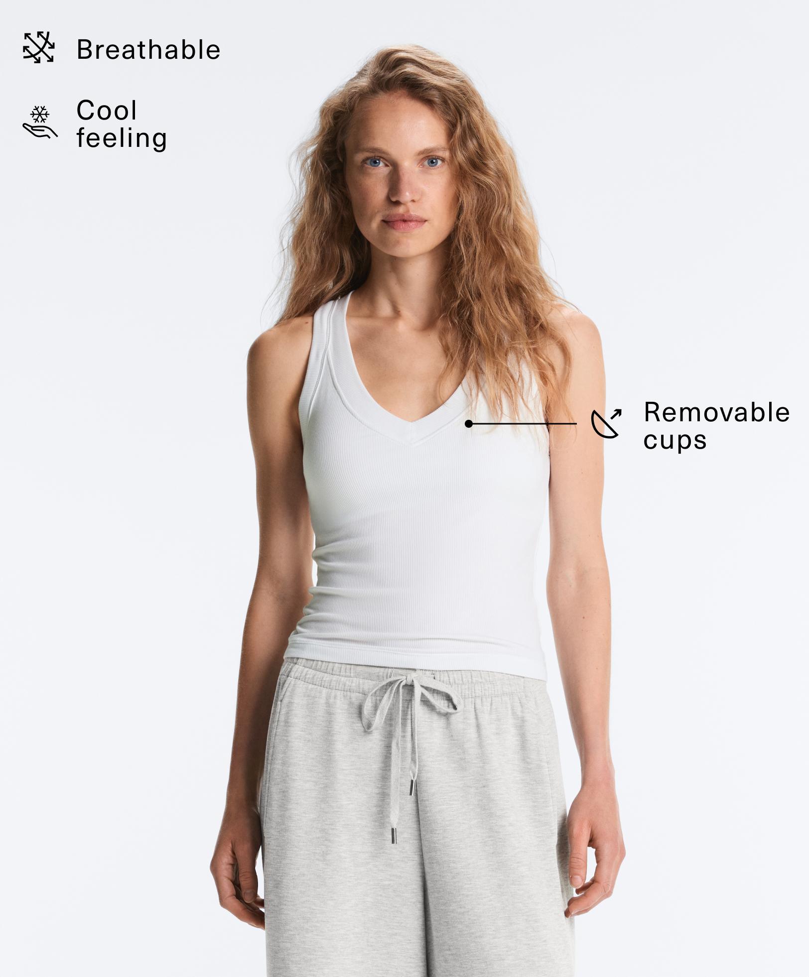 Women's White Tank Tops & T-Shirts | OYSHO UK United Kingdom