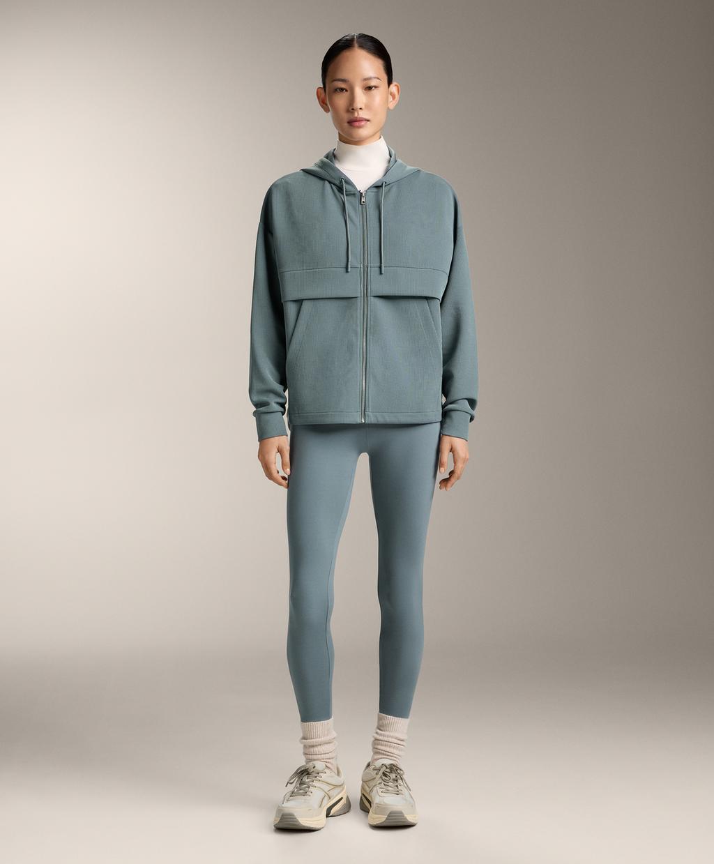 Ribbed zip-up sweatshirt with soft-touch modal | OYSHO United Kingdom