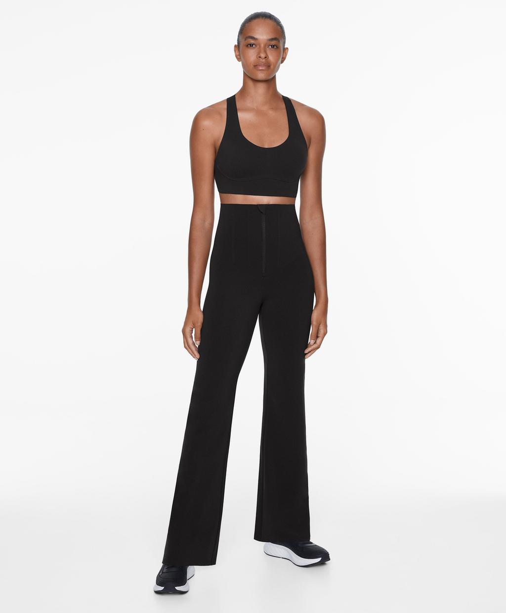 Super high rise compressive zip flare trousers | OYSHO France